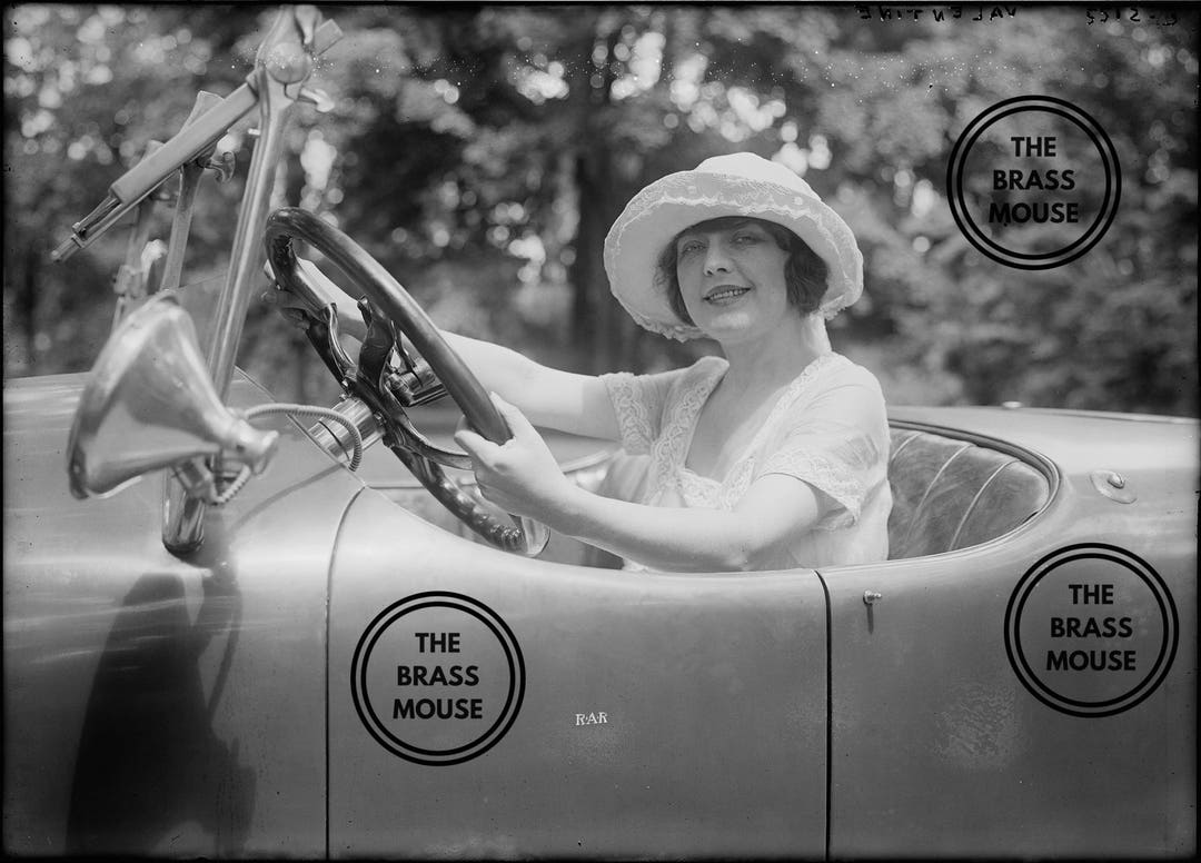 Happy Woman in Car Instant Digital Vintage Photo Download 1920s New ...