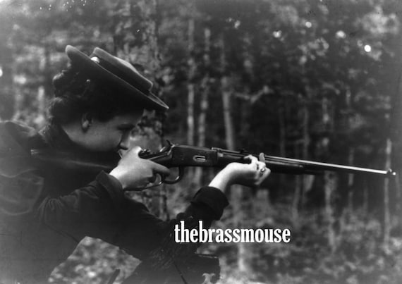 Woman Aiming a Shotgun Vintage Victorian Hunting Instant | Etsy