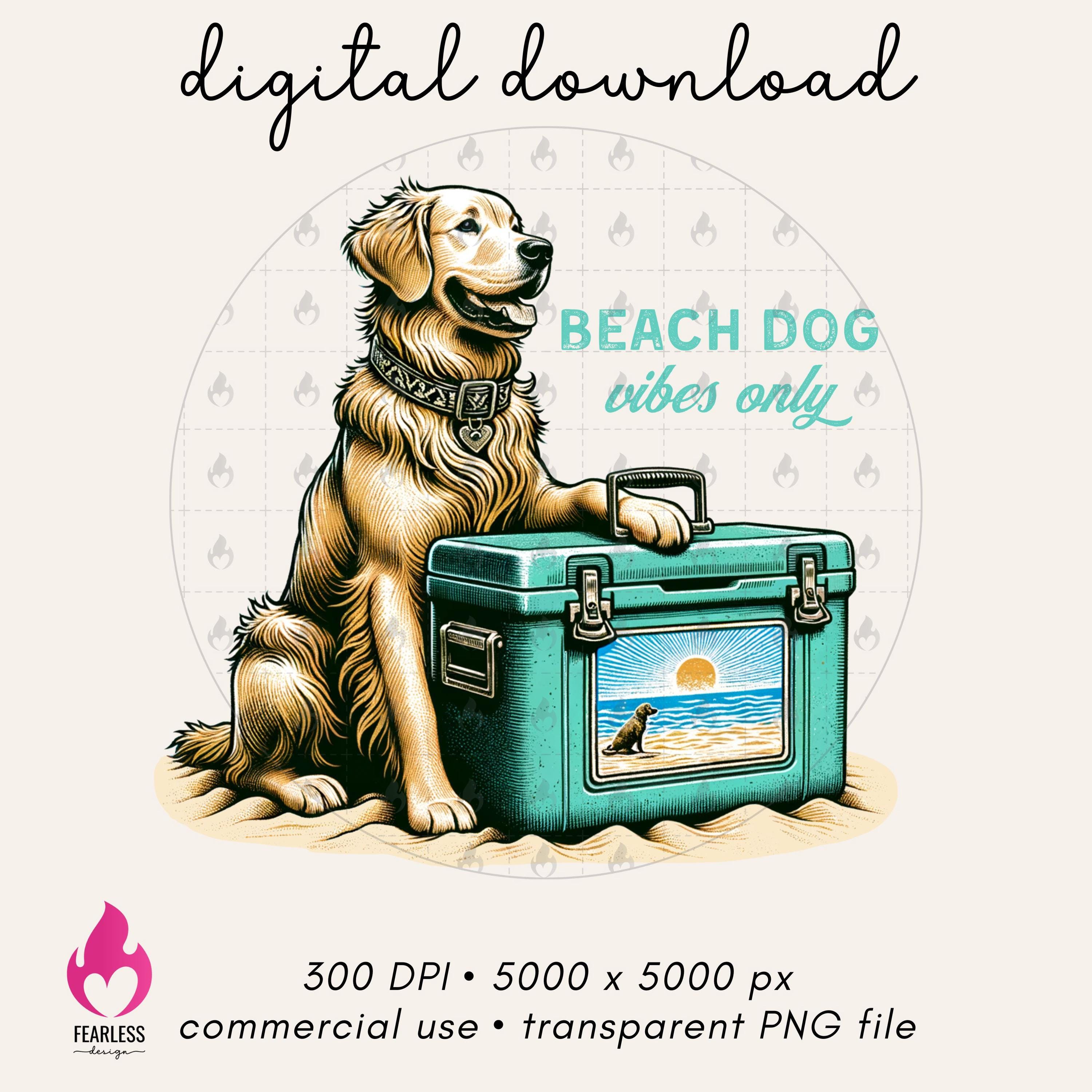 Golden Retriever Beach Dogs Png, Beach Dog Vibes Only, Beach Dog Shirt ...
