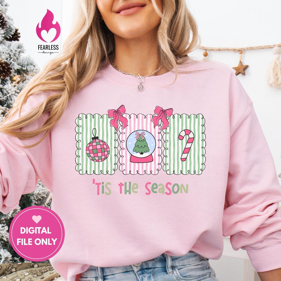 Tis the Season Png, Girly Christmas Png, Doodle Christmas Clipart ...
