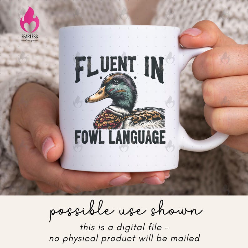 Fluent in Fowl Language PNG Duck Sweatshirt PNG Funny Duck Hoodie Gift ...