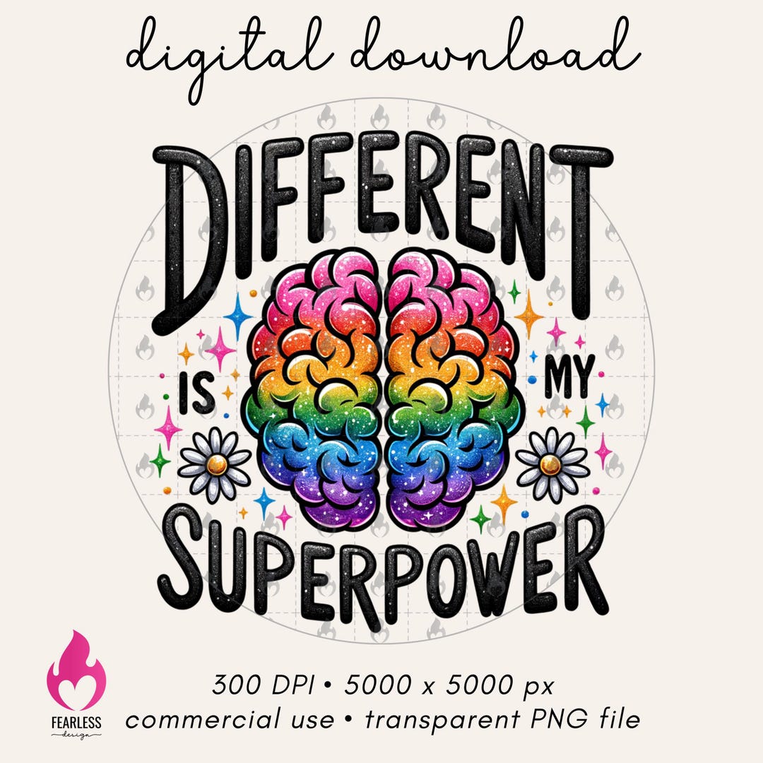 Different is My Superpower PNG, Neurodiversity Pride, Autism Spectrum ...