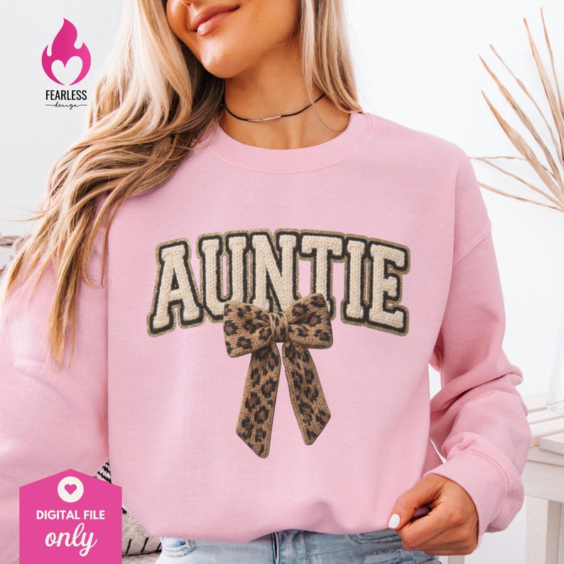 Leopard Auntie Png | Crochet Look Aunt Sublimation Design | Aunt Gift ...