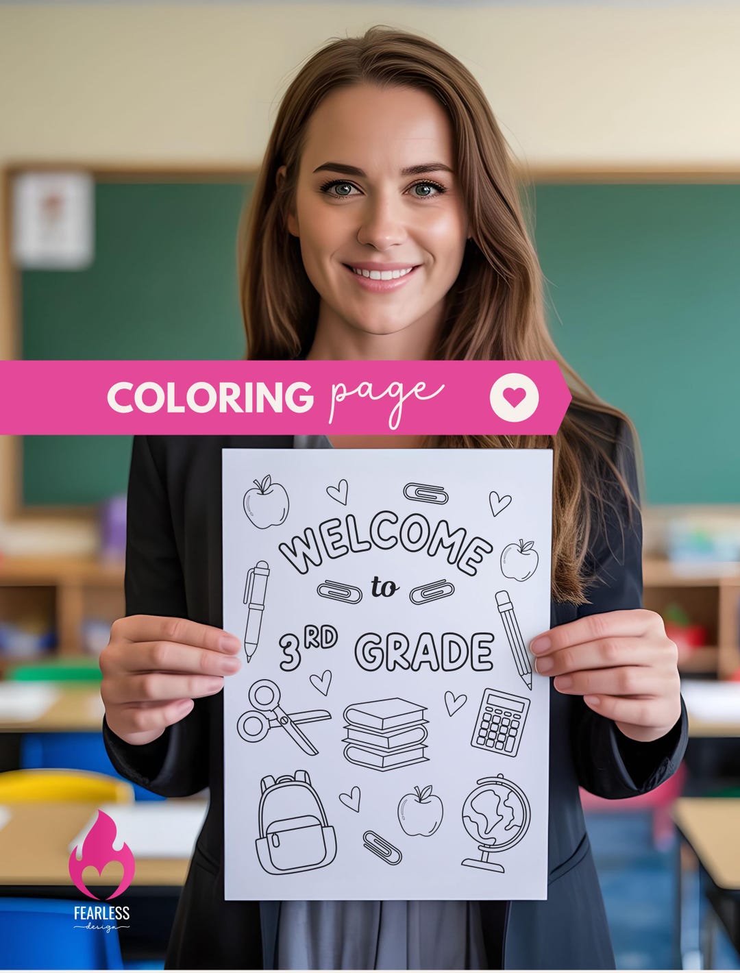 Back to School Coloring Page, 3rd Grade Teaching Printable ...