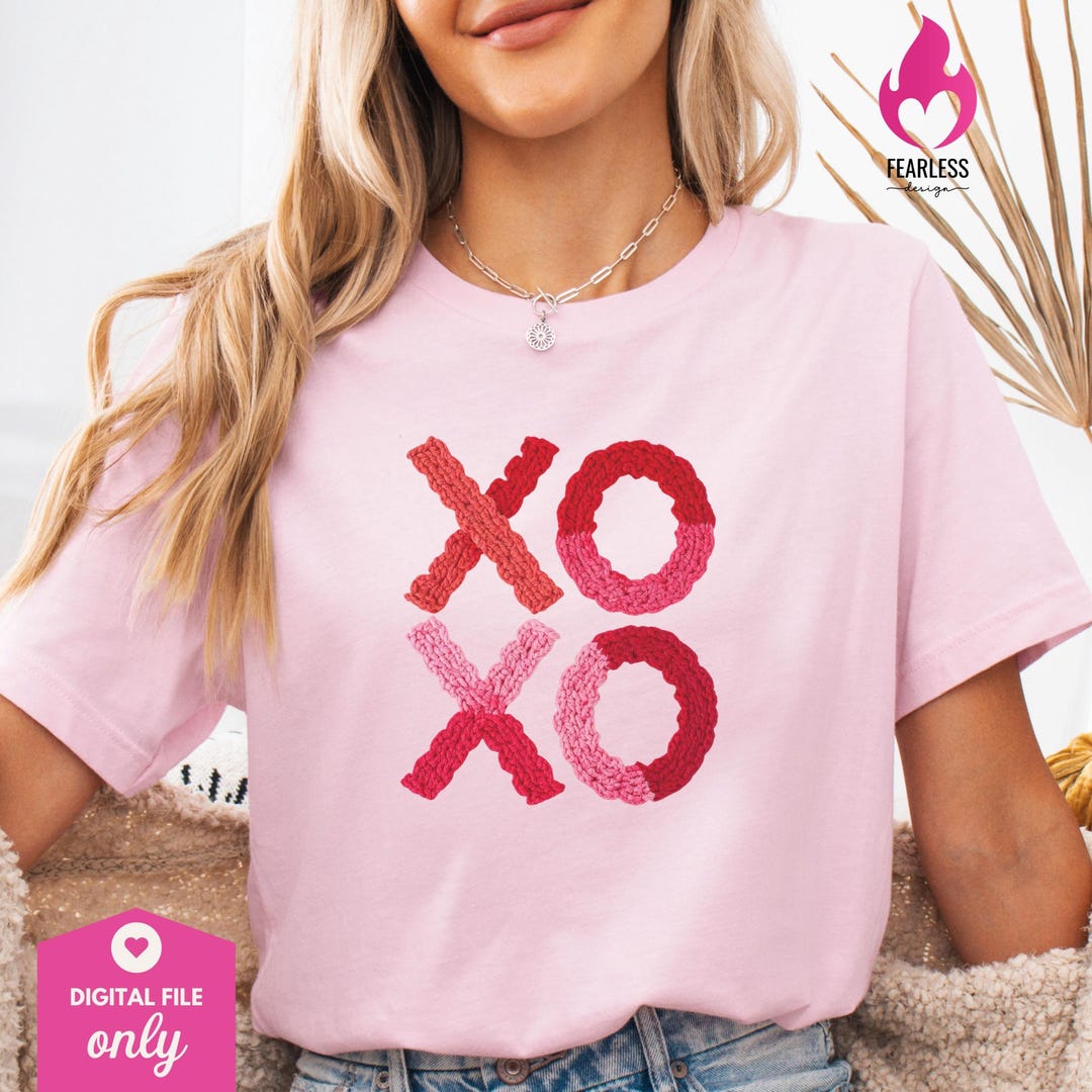 Crochet look XOXO Valentine Png | Lovely Valentine Png | Chunky-knit ...
