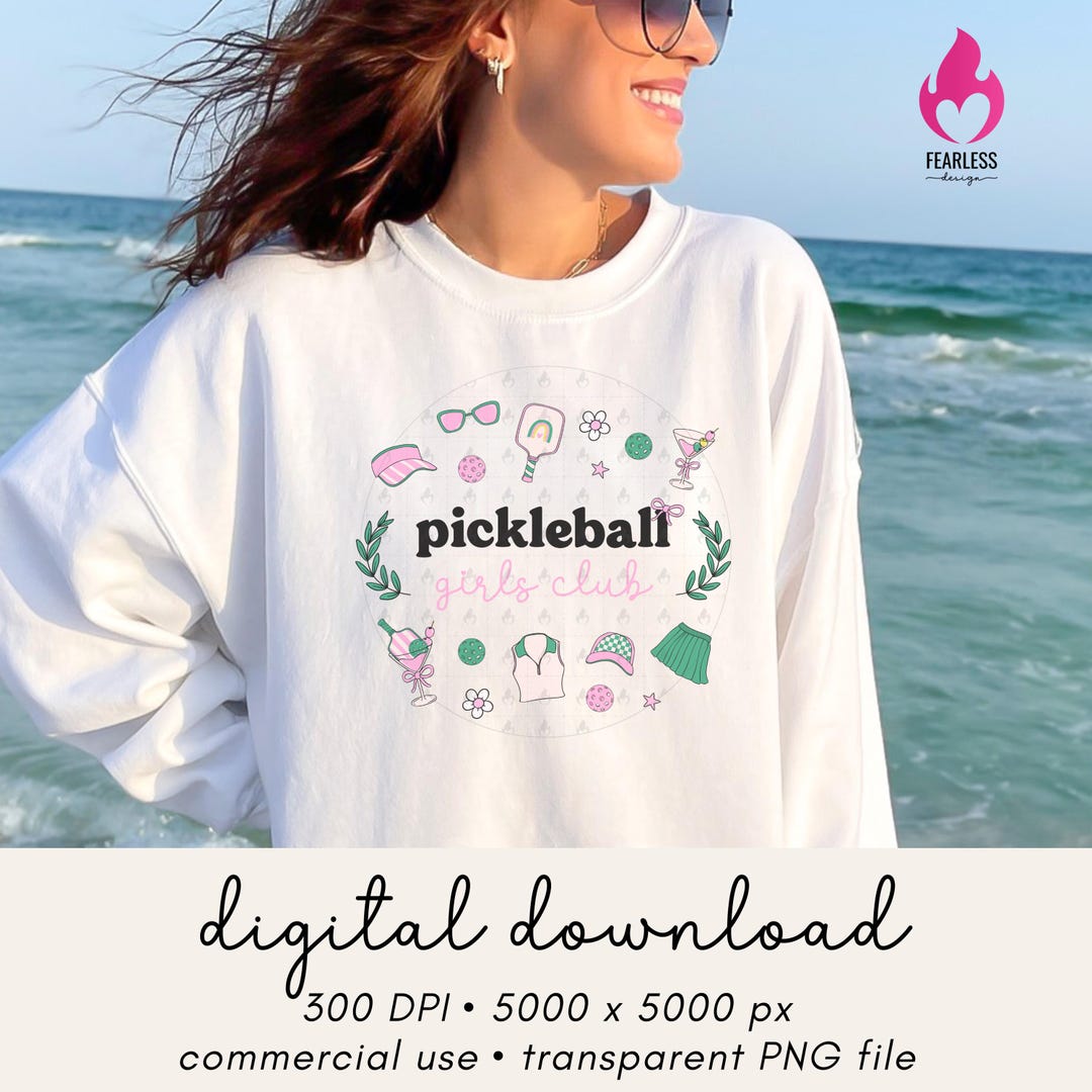 Pickleball Girls Club Png, Cute Pickle Ball Sublimation, Pickleballers ...