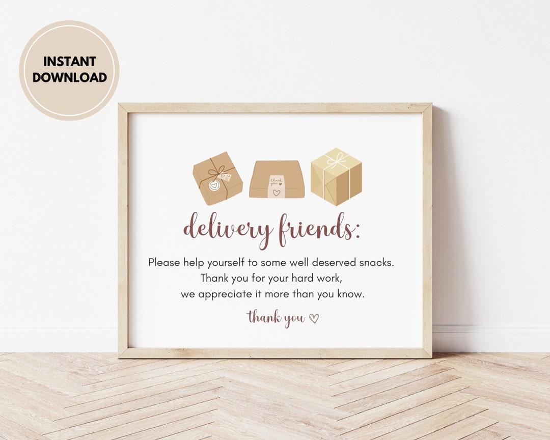 Printable Delivery Driver Snack Sign Delivery Driver Thank You Delivery ...