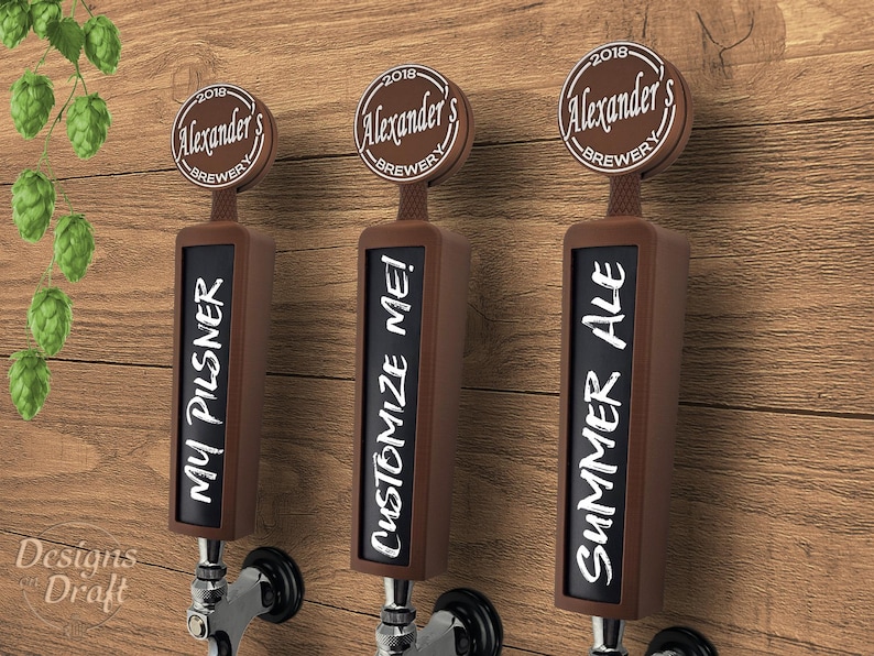 Personalized Tap Handle With Chalkboard & Changeable Circle Topper ...