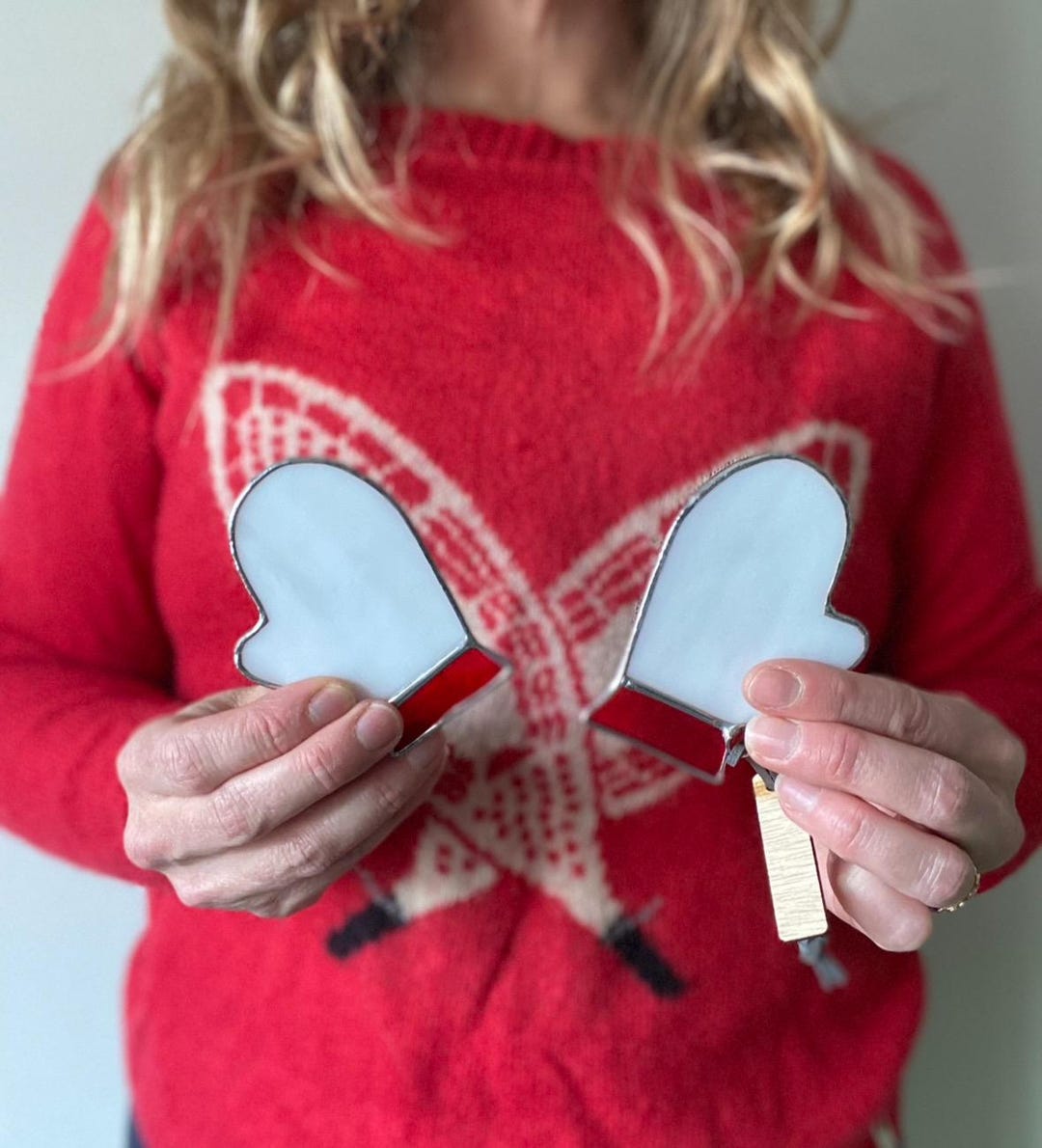 Stained Glass Mitten Ornament - Etsy