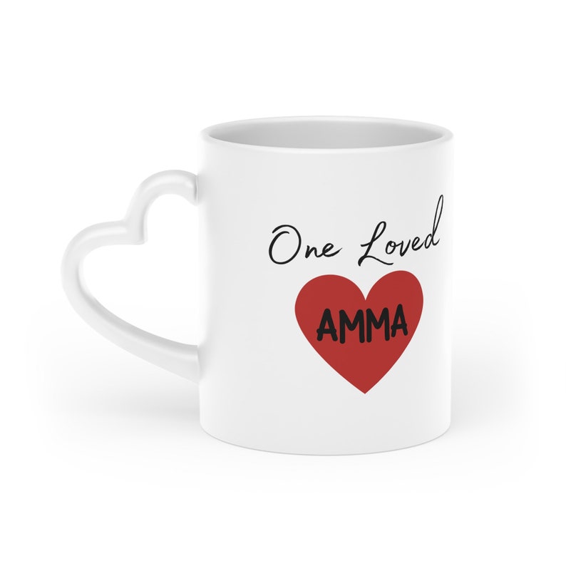 Gift for Amma Heart-shaped Mug, Valentine Birthday Gift 11oz Ceramic ...