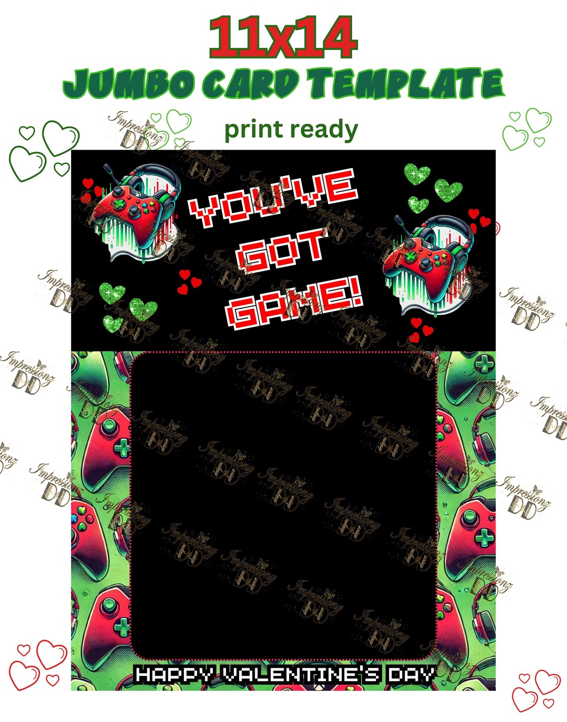 Video Game Valentine Treat Card Template| Gamer Gift| Jumbo Valentine's ...
