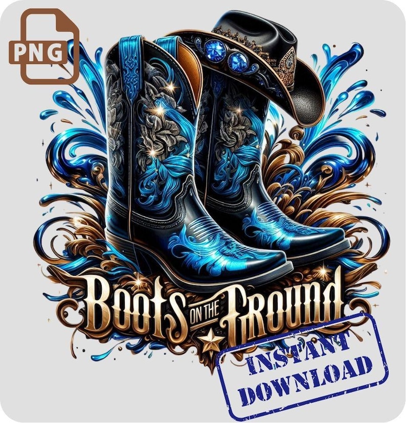 Blue Boots on the Ground, Men's/women's, Cowboy/cowgirl Hat, Digital ...