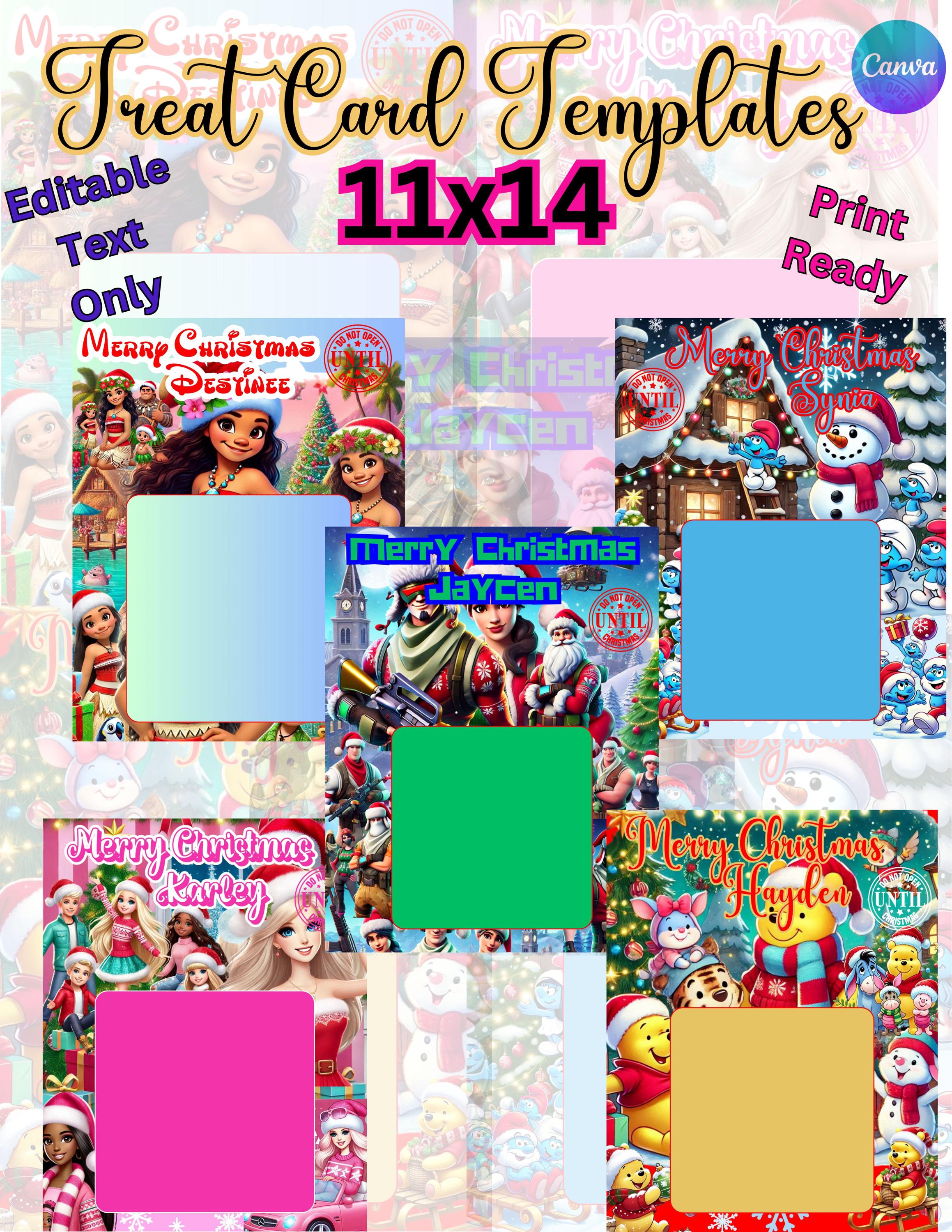 5 Christmas Treat Card Templates| Editable Text Only in CANVA ...