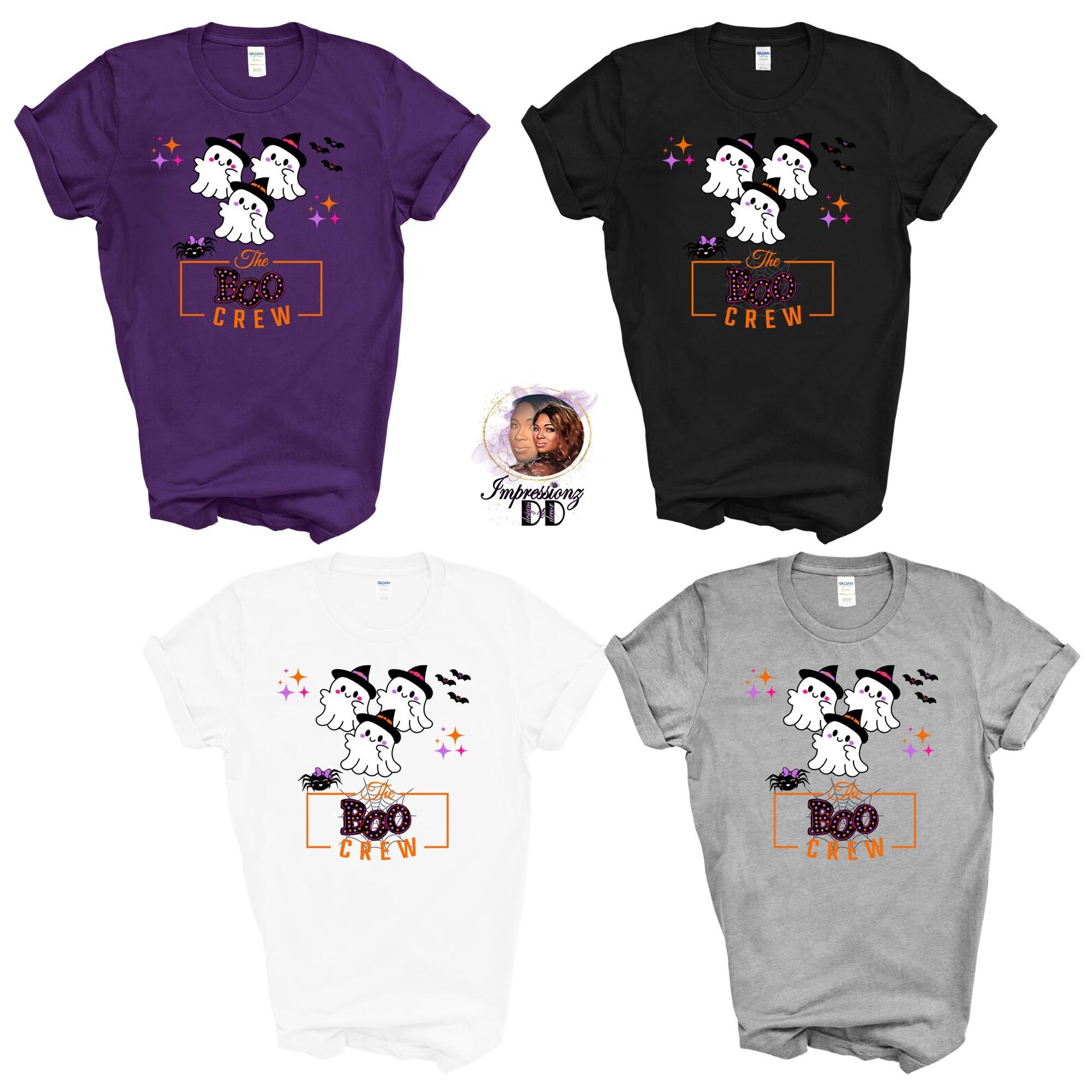 Halloween Image, Boo Crew, Cute Ghosts, PNG, Digital Design, Instant ...