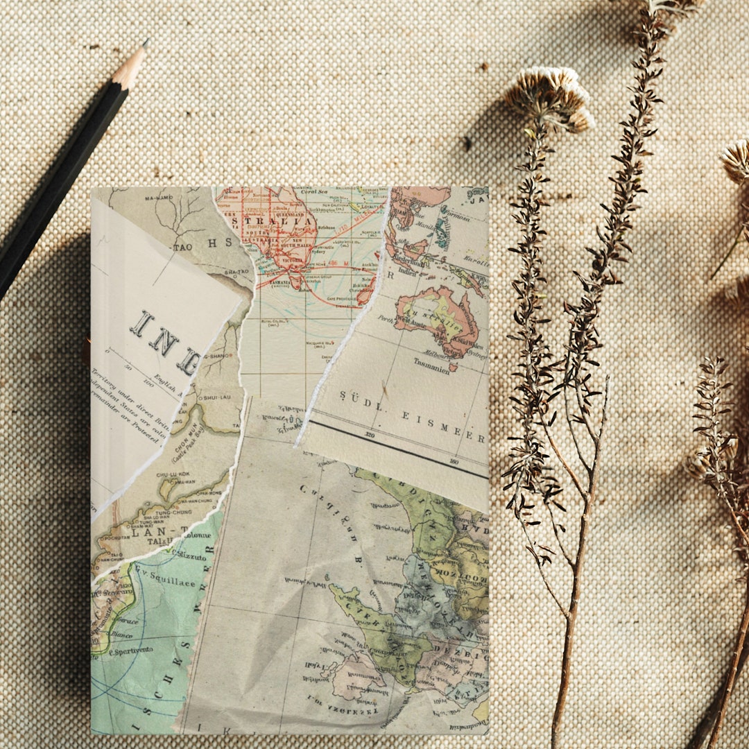 Vintage Map Travel Lover Journal, Creative Art Journal, Keepsake ...
