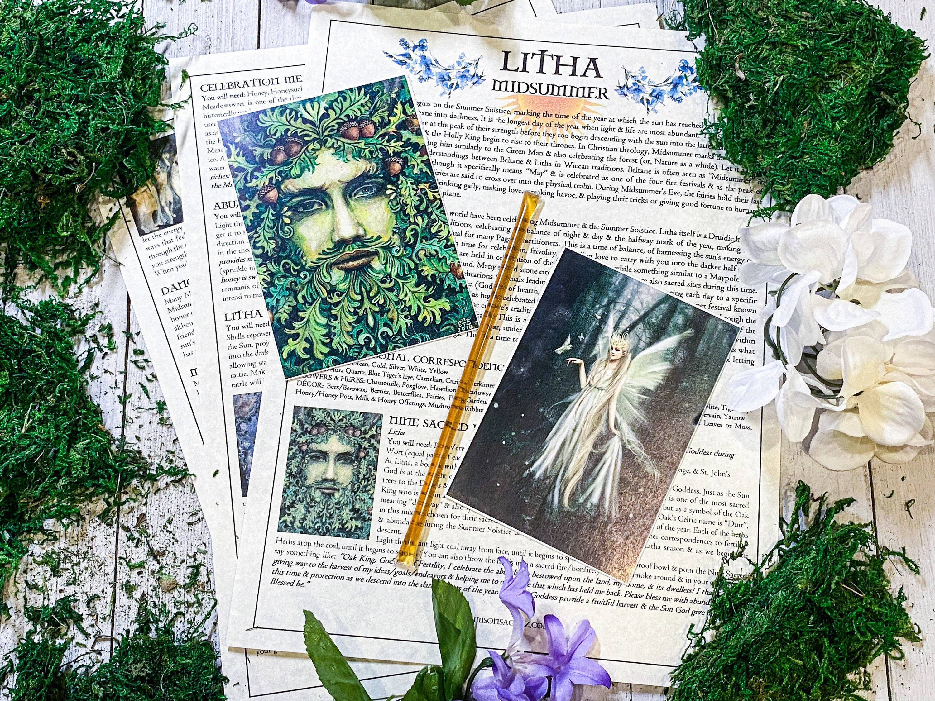 Litha/Midsummer/Summer Solstice Ritual Pages on Parchment for Book of ...