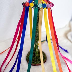 Tabletop Maypole COLORFUL - Beltane Altar Decor / Mayday Celebration - Etsy