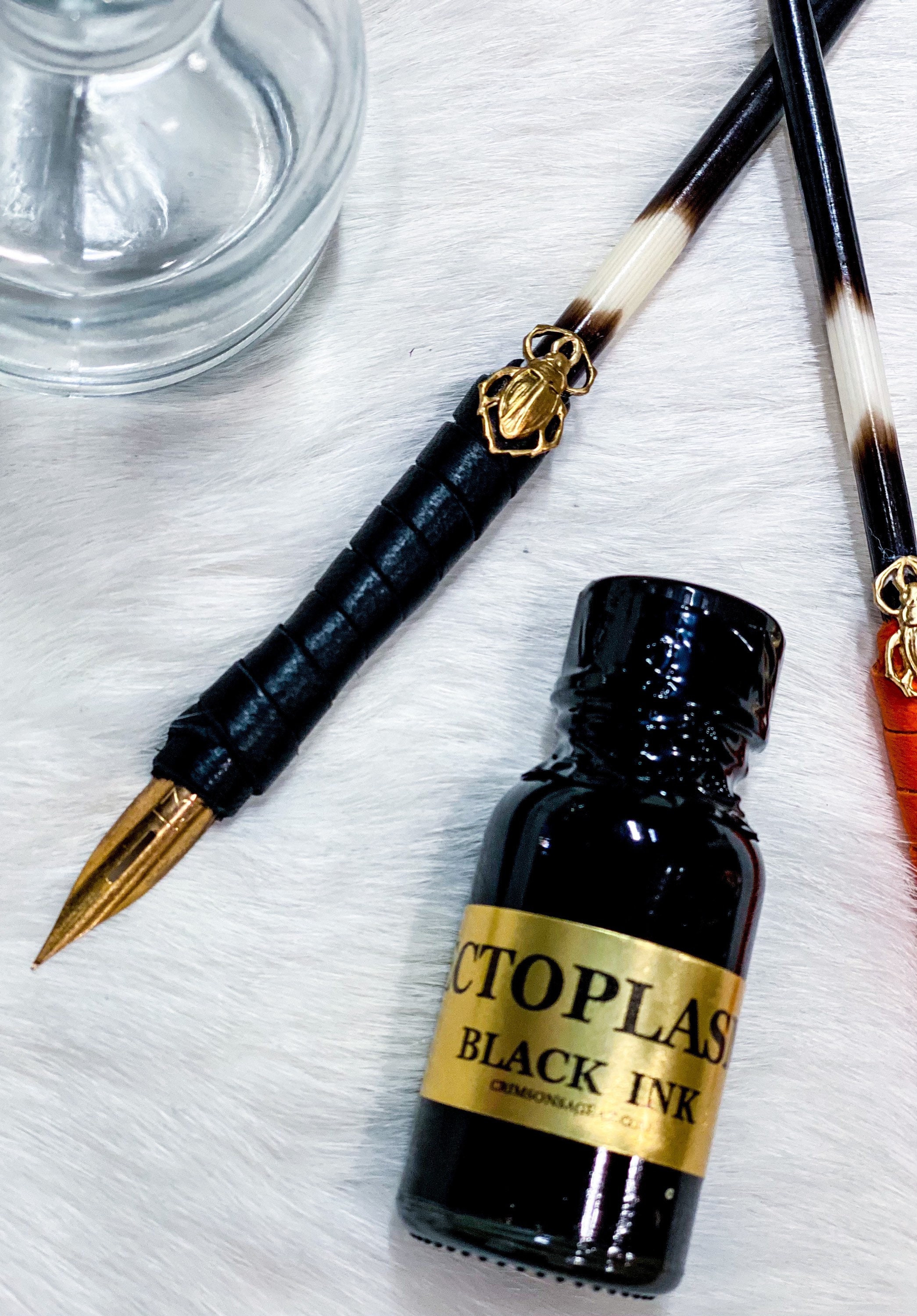 Gold Scarab Porcupine Quill Pen for Spell Writing, Poetry, Journaling ...