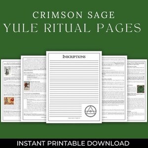 Yule Ritual & Info Pages Printable Download - Etsy