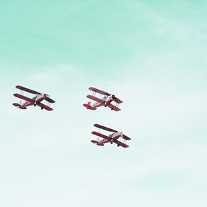 Flying Airplane Trio Photo Print, Digital Photography, Vintage Airplane ...