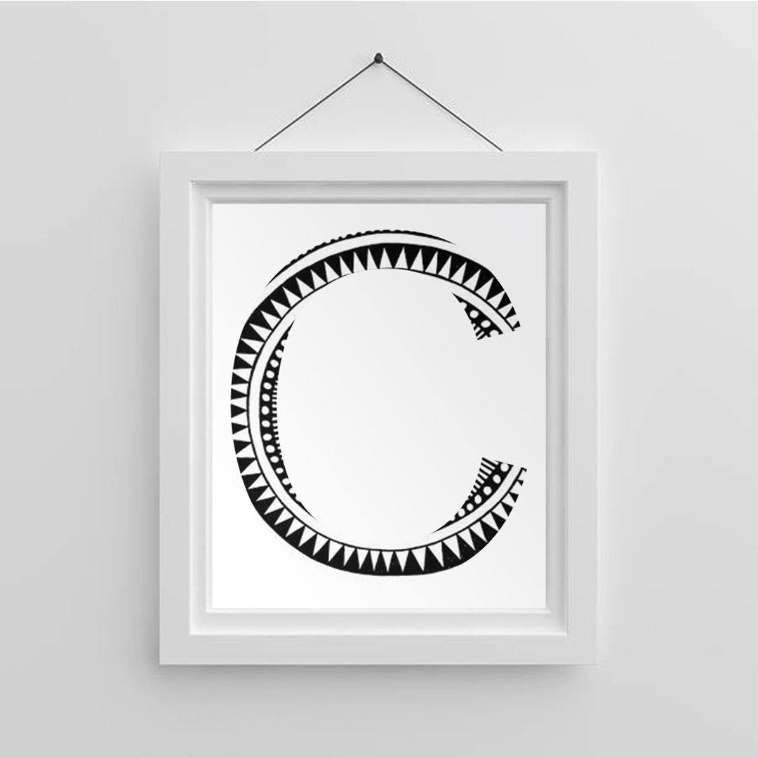 Home Decor Letter C Printable Monogram Art Initial Wall - Etsy