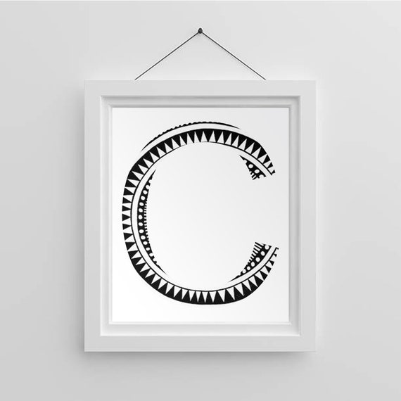 Home Decor Letter C Printable Monogram Art Initial Wall | Etsy