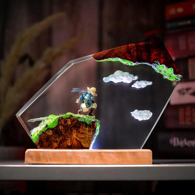 Zelda Link Resin Light Sculpture | Fantasy LED Lamp & Collectible Gift ...