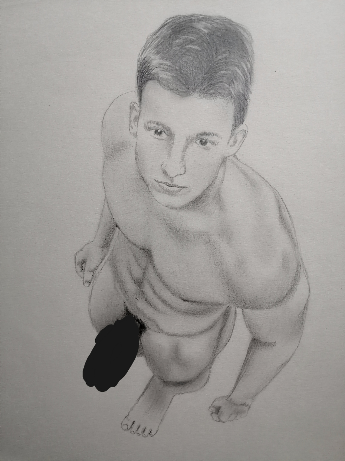 Nudo Uomo Disegno Matita Originale Realistico Opera Darte Etsy Italia