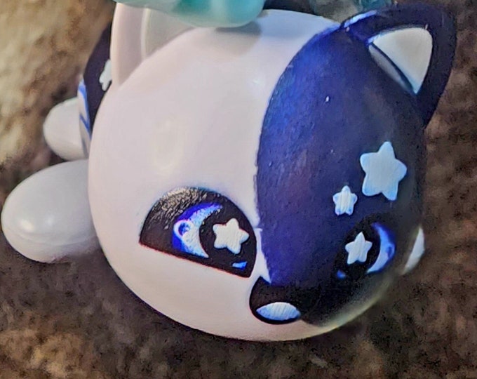 Handmade Aphmau Celestial Moon Cat Keychain With Wristlet - Etsy