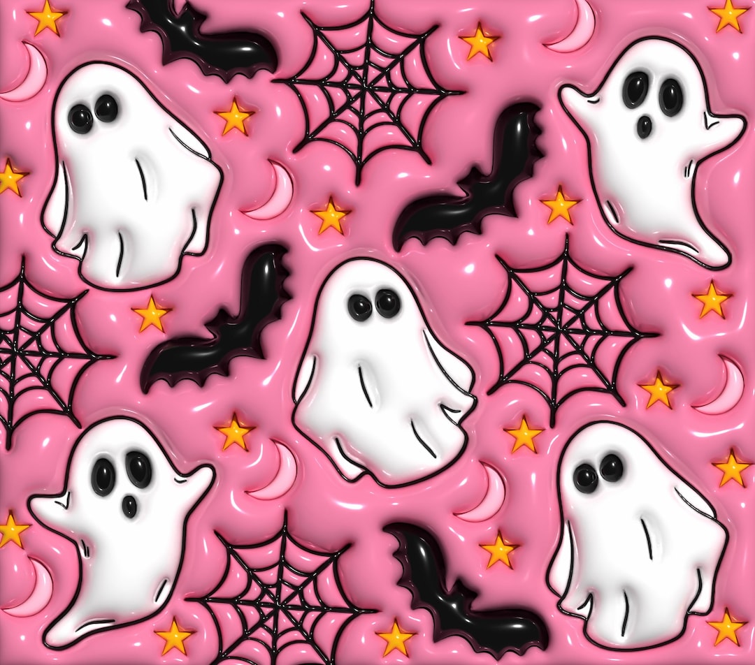 Handmade Inflated Halloween Spooky Ghost & Bats Tumbler - Etsy