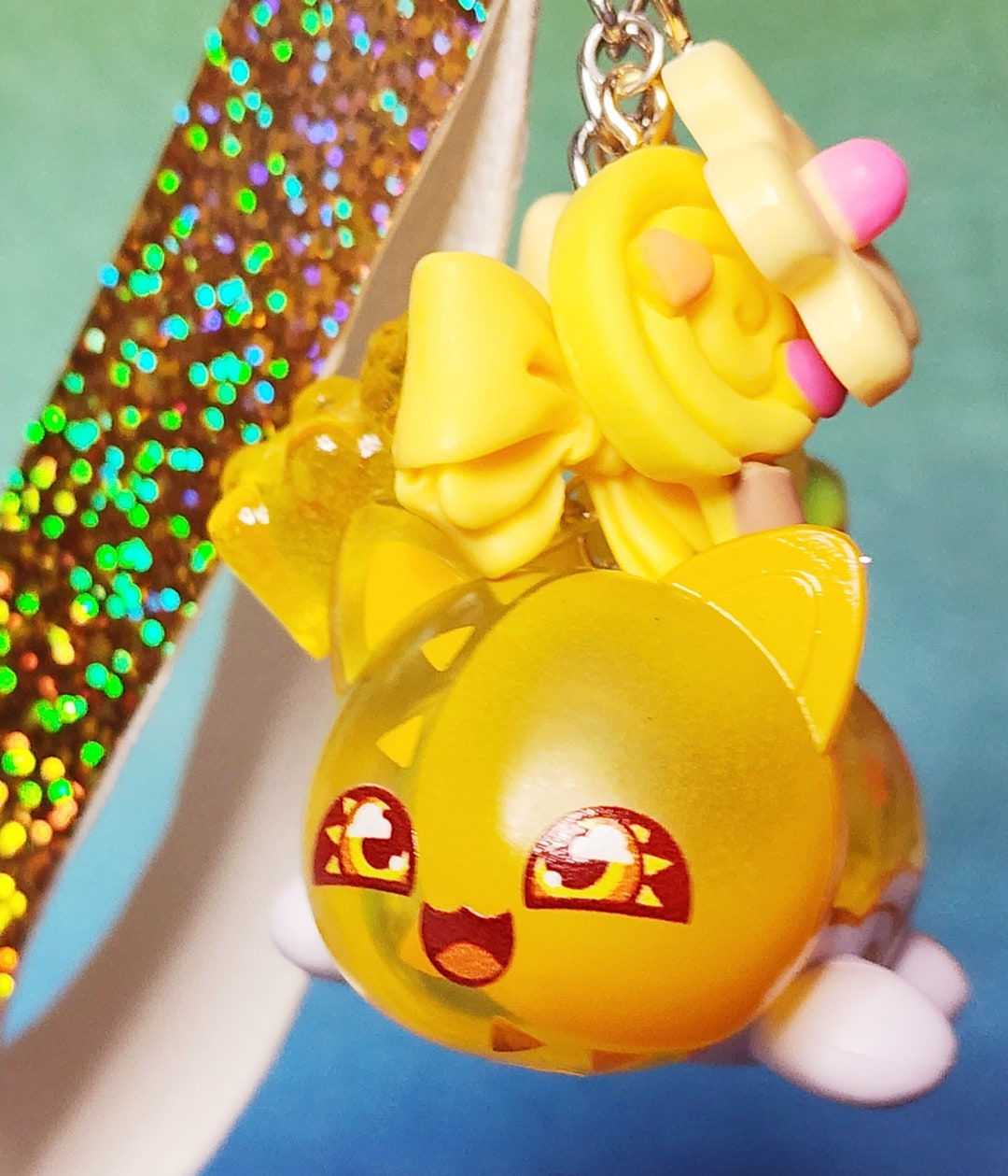 Handmade Aphmau Celestial Yellow Sun Cat Keychain With Wristlet - Etsy