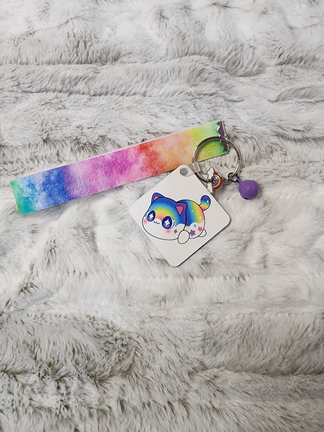 Handmade Aphmau Celestial Rainbow Cat Keychain With Wristlet - Etsy