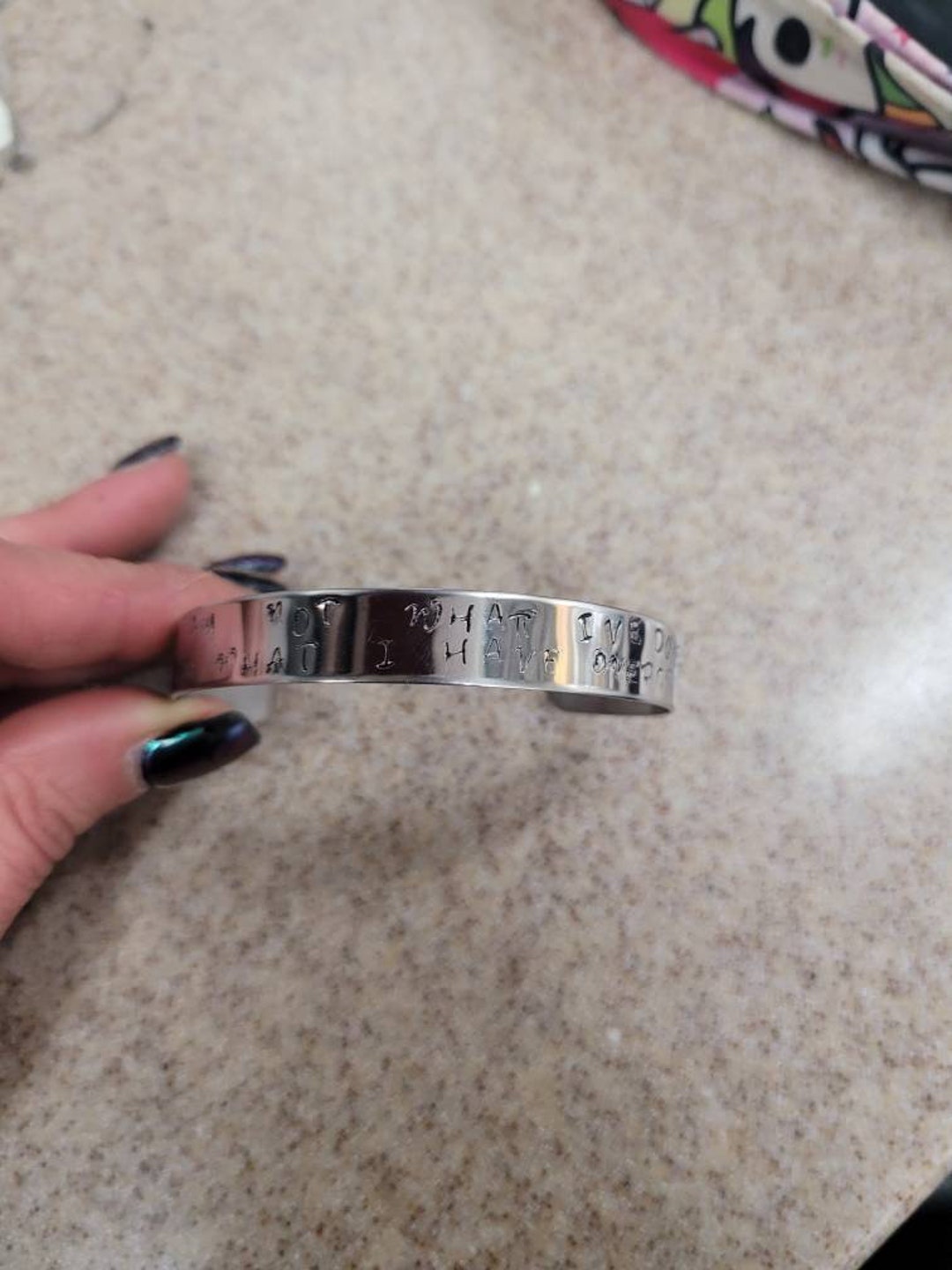 Adjustable Inspirational Metal Band Bracelet - I Am Not What I've Done ...