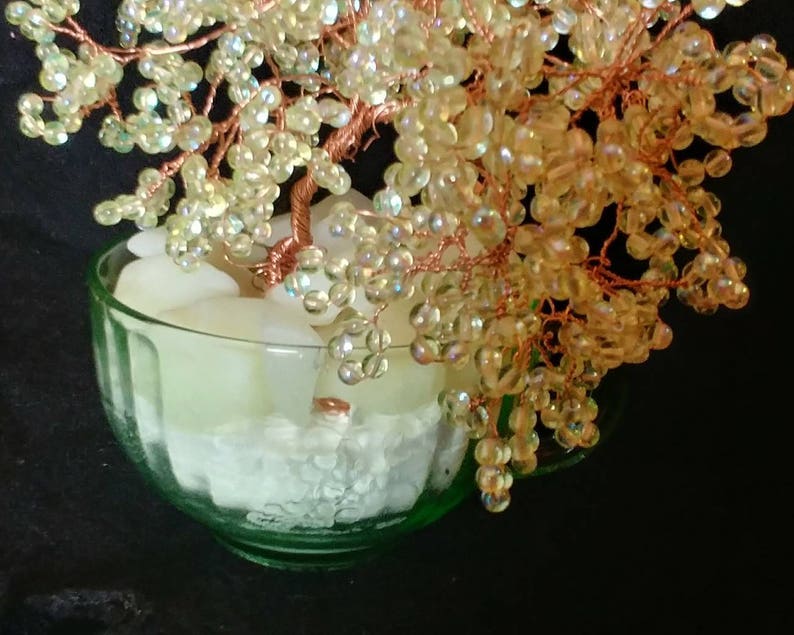 Fire Polished Uranium Beaded Tree - Etsy