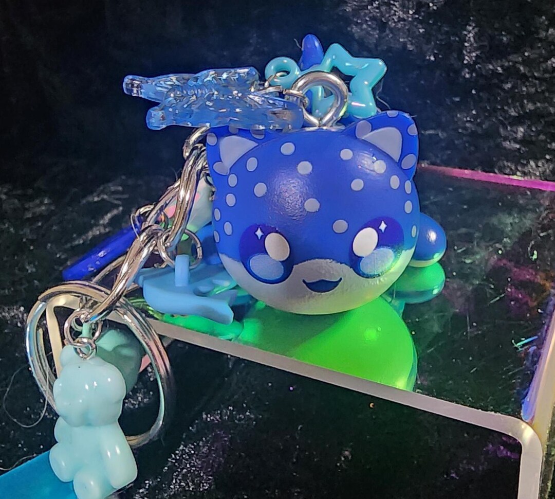 Handmade Aphmau Under the Sea Shark Cat Keychain With Wristlet - Etsy