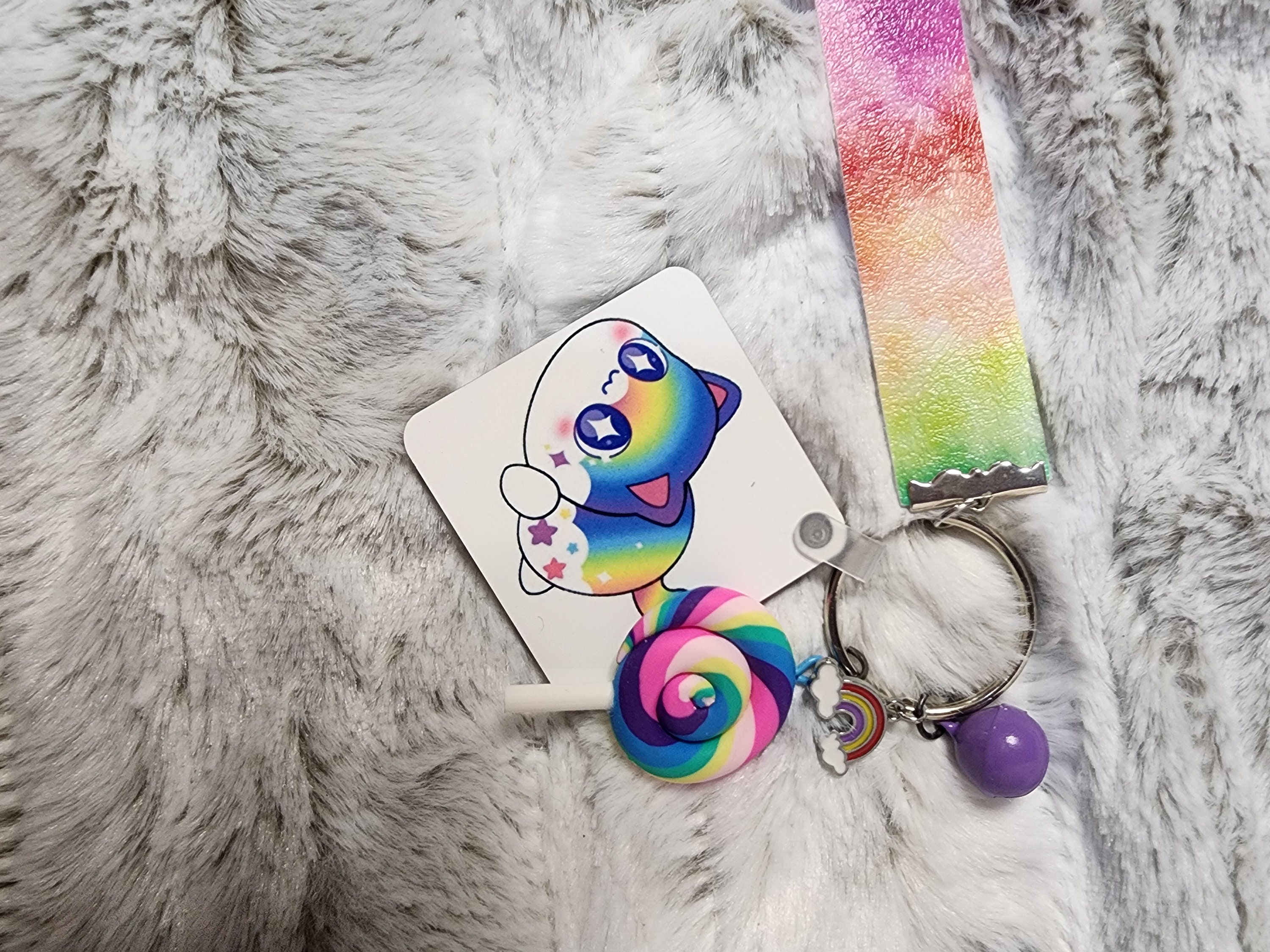 Handmade Aphmau Celestial Rainbow Cat Keychain With Wristlet - Etsy