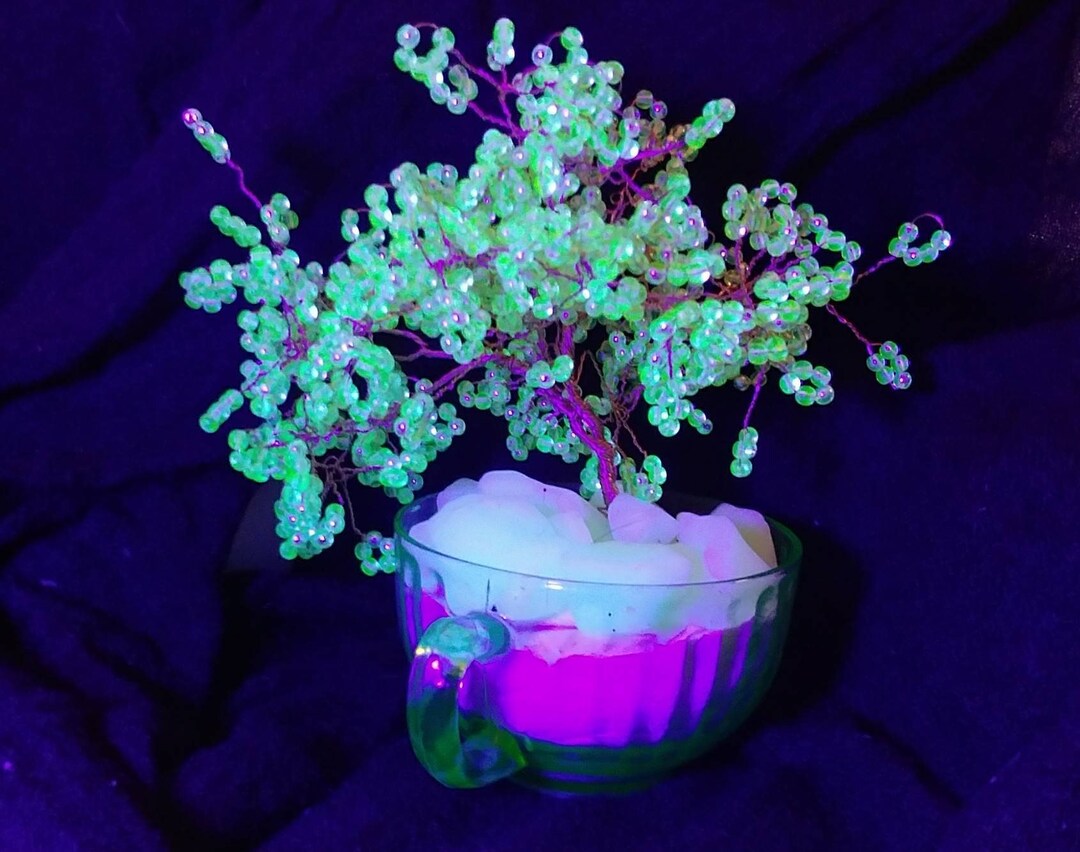 Fire Polished Uranium Beaded Tree - Etsy