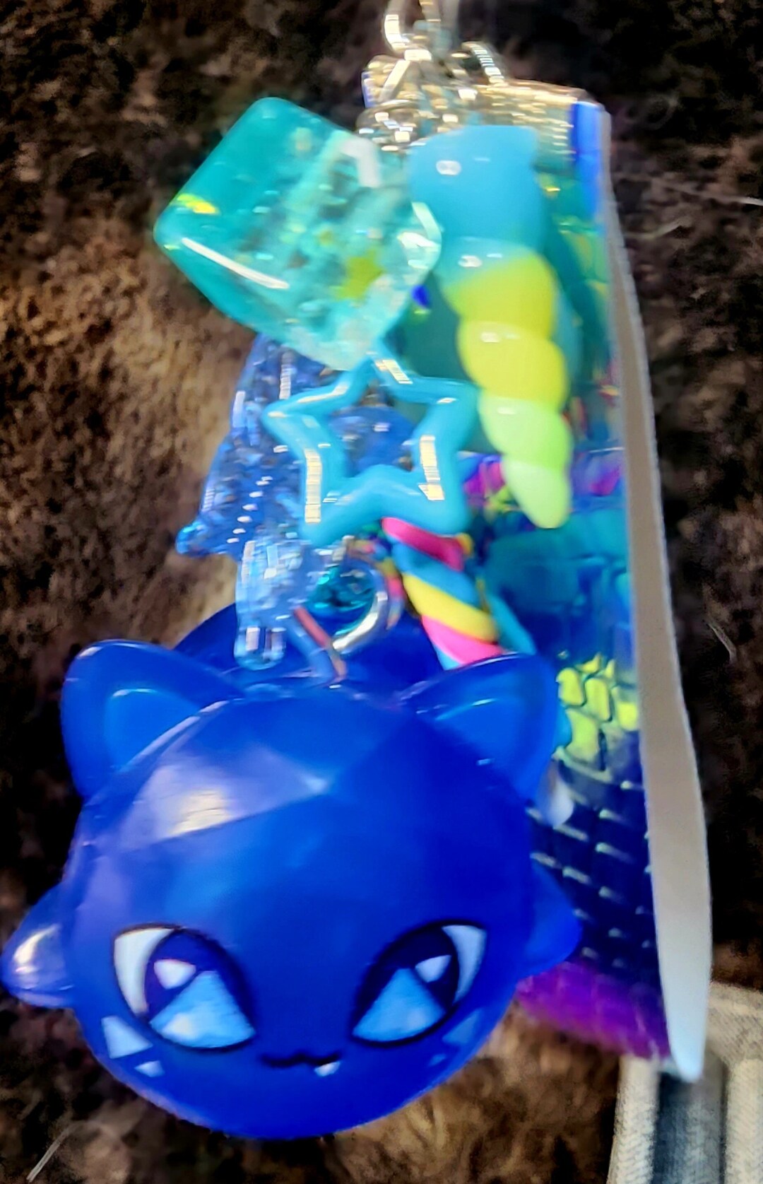 Handmade Aphmau Celestial Sapphire Cat Keychain With Wristlet - Etsy