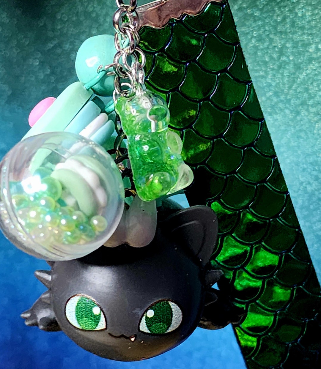 Handmade Aphmau Dragon Cat Keychain With Wristlet and Shaker - Etsy