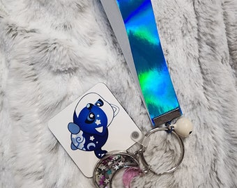 Handmade Aphmau Celestial Sapphire Cat Keychain With Wristlet - Etsy