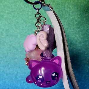 Handmade Aphmau Celestial Purple Galaxy Cat Keychain With - Etsy