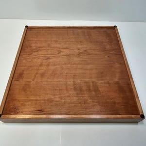 20"x20" Cherry Wood Square Ottoman Tray / Serving Tray With Handles - Etsy