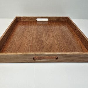 20"x20" Cherry Wood Square Ottoman Tray / Serving Tray With Handles - Etsy