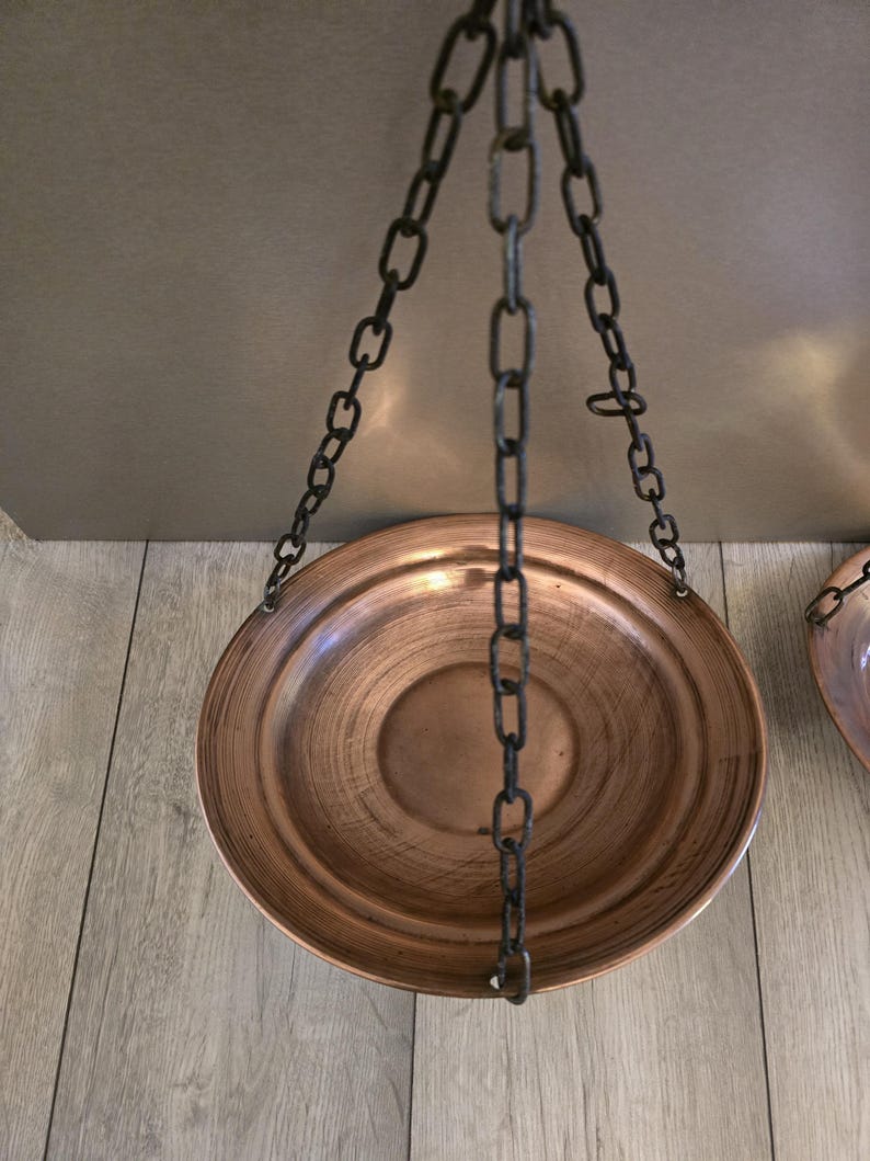 Antique Copper and Brass Balance Scales Fantastic Kitchenalia Display ...