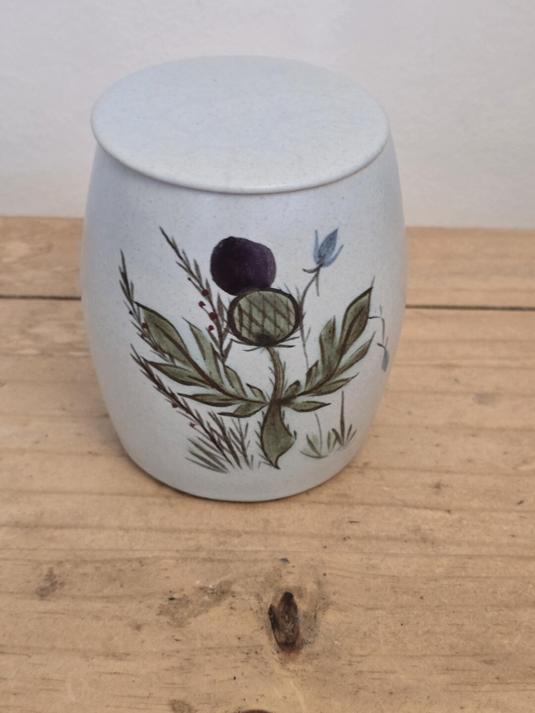 Vintage Scottish Pottery Buchan Thistle Pattern Lidded Conserve Jar 4 ...