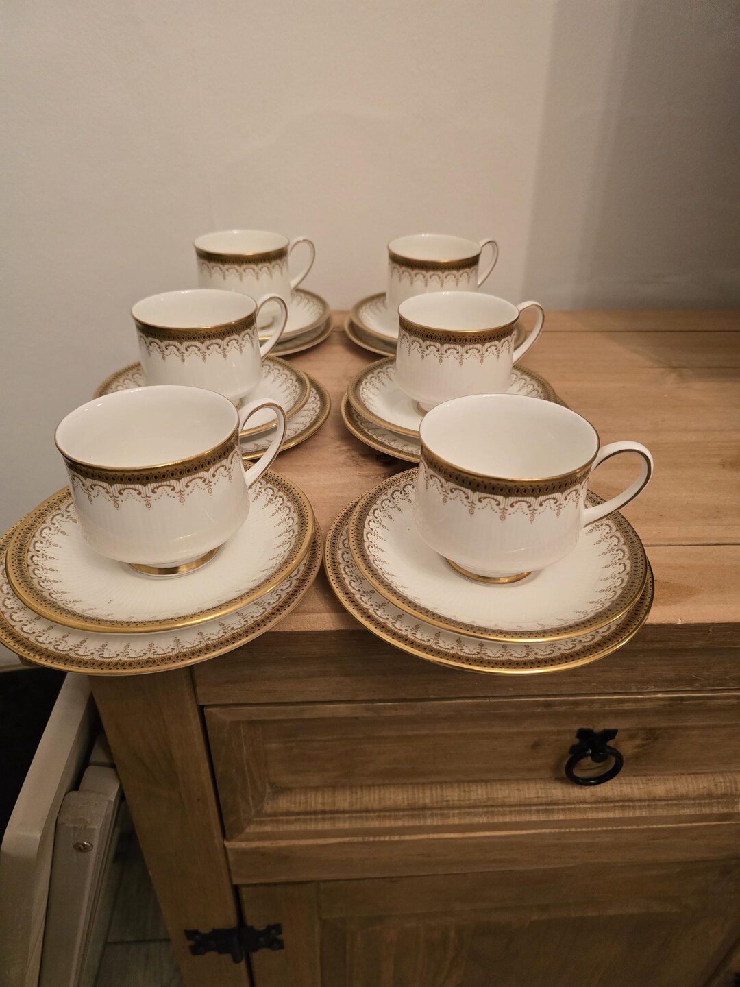 Vintage Paragon China Athena Pattern Set of 6 Trios Cups Saucers and ...