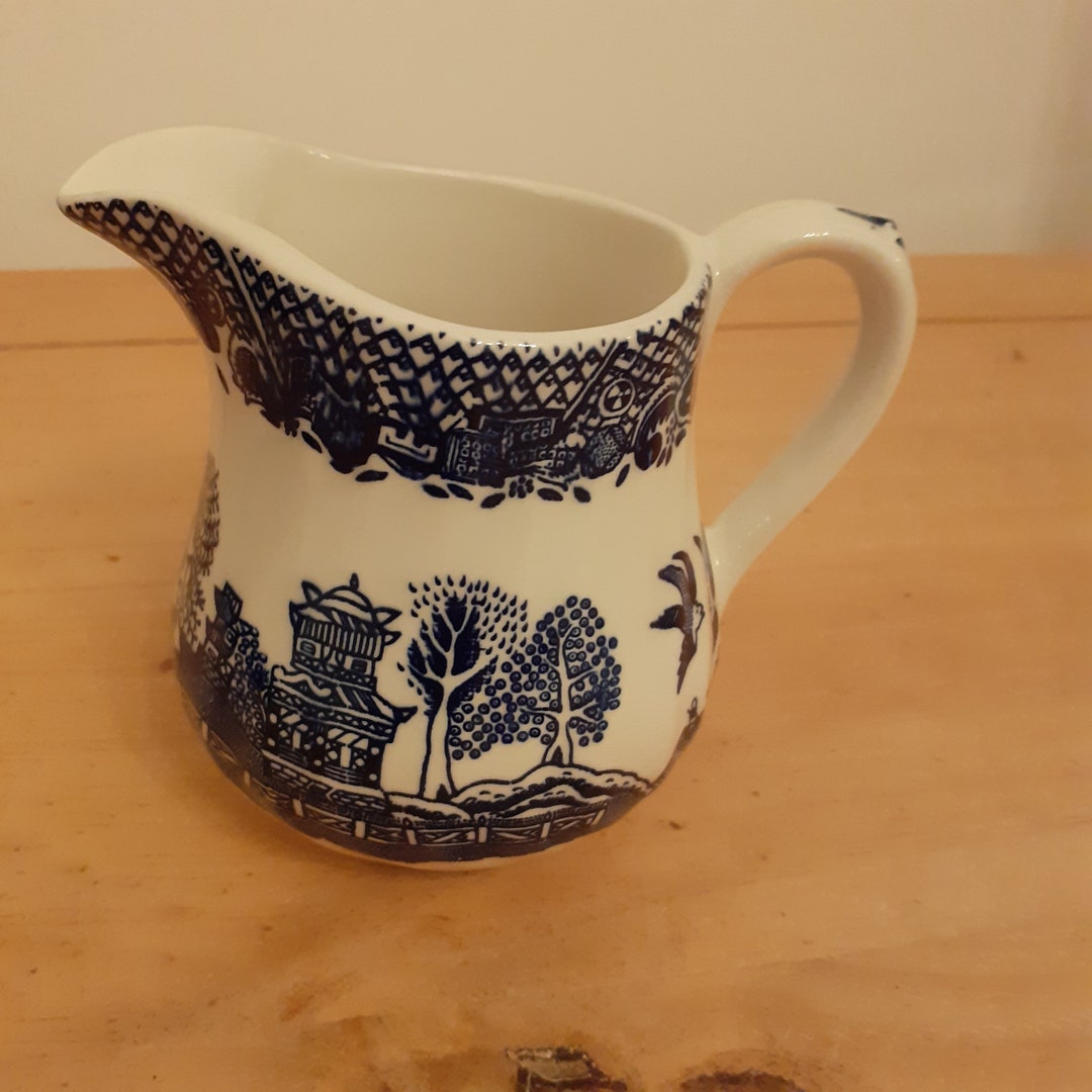Vintage Barratts China Willow Pattern Cream Jug 3 1/4 Inches Blue White ...