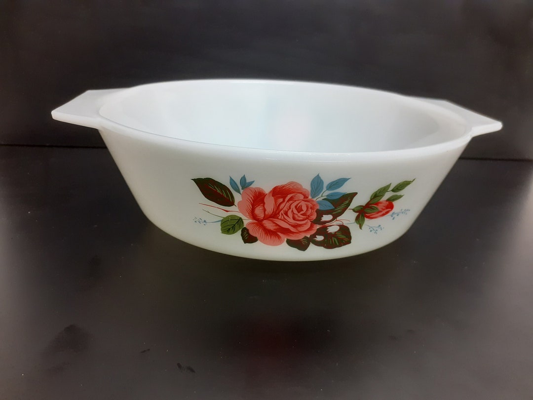 Retro Jaj Pyrex 1960er Cottage Rose Muster Auflaufform Schale Basis 10 ...
