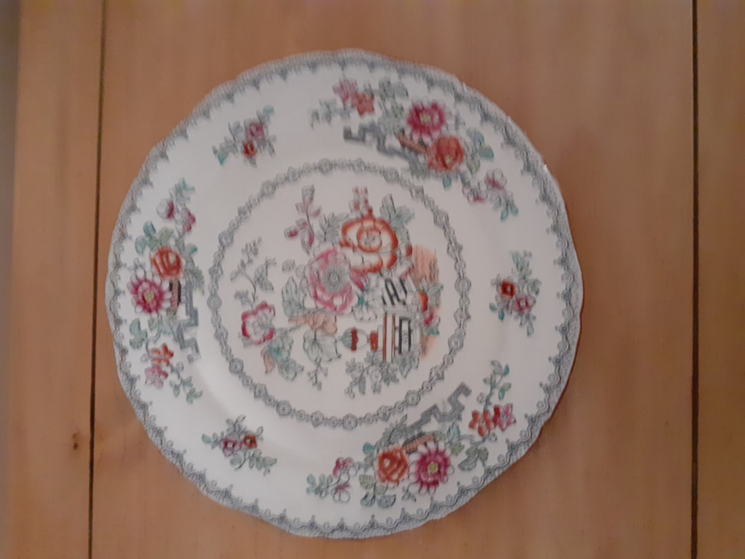 Antique Ashworth Brothers Dinner Plate Pattern 9763 Multicolour Floral ...