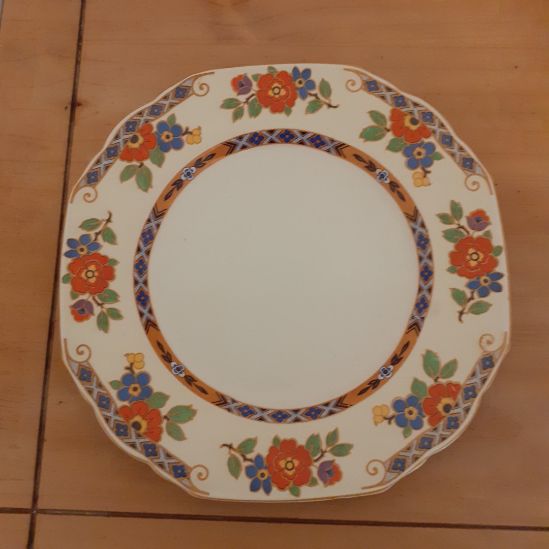 Antique Grindley Ivory Hand Painted the Portland Pattern Plate 8 3/4 ...